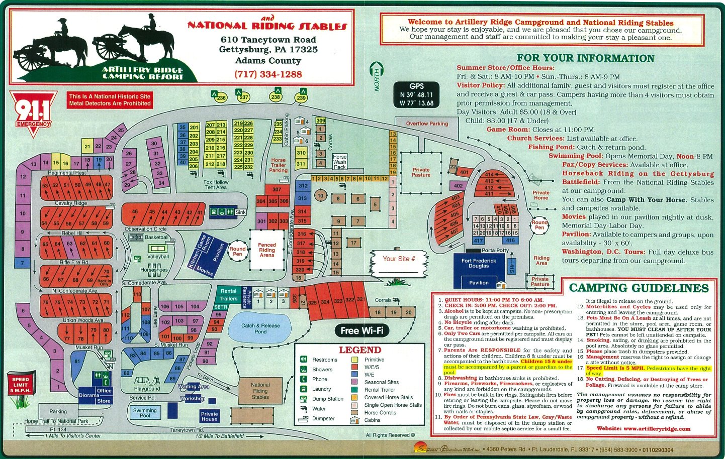 Artillery Ridge Campground Map